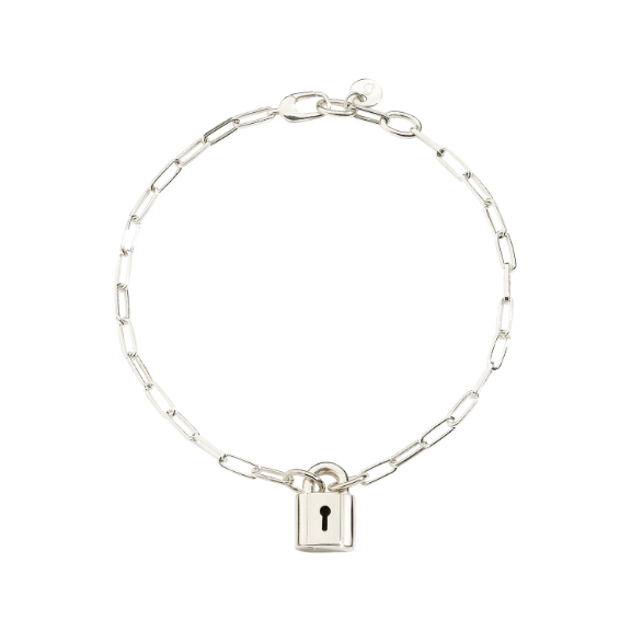 Silver padlock bracelet store